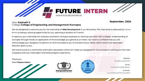 Started Web Development Internship With Future Intern Kasinath S