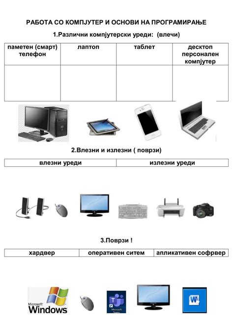 Работа со компјутер и основи на програмирање Interactive Worksheet