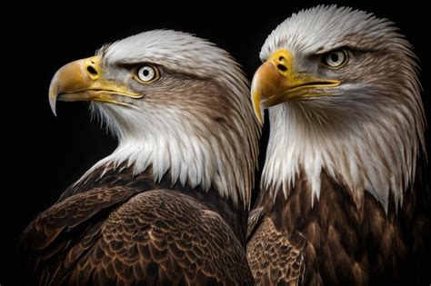 Premium AI Image Sitting Eagles Bald Eagles