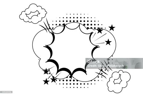 흰색 거품 폭발 복고풍 만화 아이콘 벡터 아이콘입니다 와우 효과 폭발 효과 먼지 흰색 스톡 이미지 Eps 10 파괴함에 대한