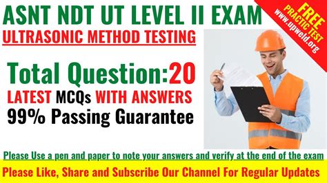 Top 20 Latest ASNT NDT Ultrasonic Method Testing UT Level 2 Question