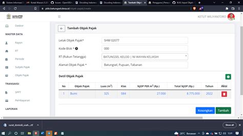 Bug Input Objek Pajak · Issue 87 · Opensidwiki Pbb · Github