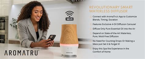 Aromatru Smart Aromatherapy Waterless Oil Diffuser With Wifi Capability And App