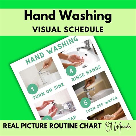 Hand Washing Visual Schedule With Real Pictures Occupational Therapy
