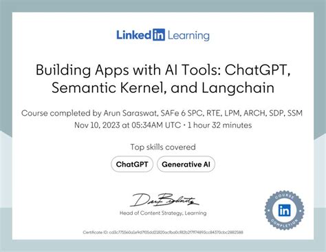 arun saraswat on linkedin certificate of completion