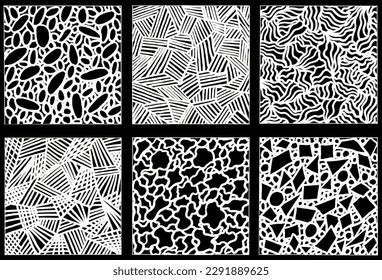 Grids Cells Various Shapes On Black Stock Illustration