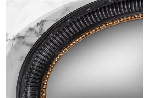 Miroir ovale baroque noir et doré cm Cbc Meubles