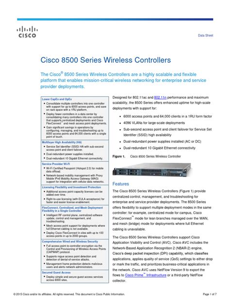 Cisco Wlc 8500 Series Datasheet Pdf Transport Layer Security Radius