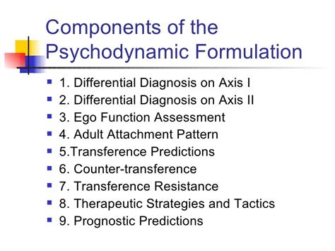 Psychodynamic Formulation Revised