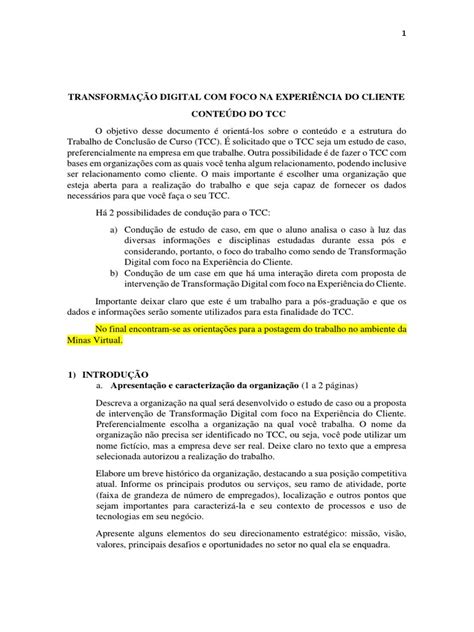 Estrutura E Conteúdo Do Tcc Pdf Tecnologia Da Informação Governança