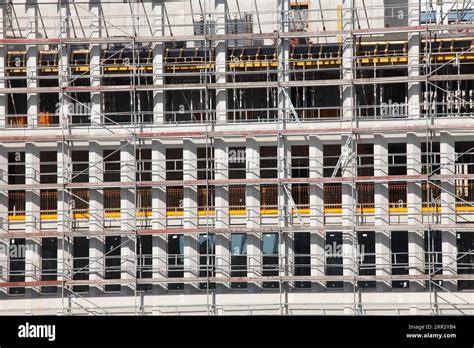 Shell Of A Commercial Building Scaffolding Construction Site Bremen