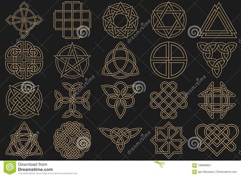 Character Set Executed In Linear Style Stock Vector Illustration Of