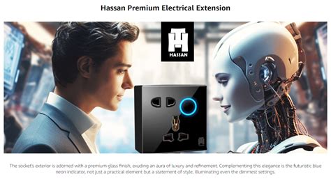 Hassan Single Socket Neon Indicator Extension Premium Tempered Glass A Universal Socket