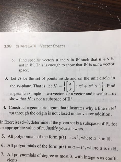 Solved CHAPTER Vector Spaces B Find Specific Vectors Chegg