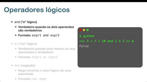 Operadores Lógicos Em Python Youtube