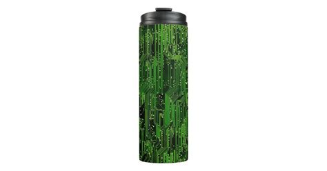 Circuit Board Background Thermal Tumbler Zazzle