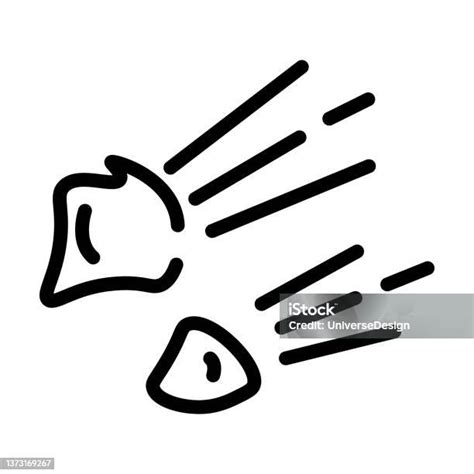 유성 우위 얇은 라인 아이콘 우주 천문학 개념 고립 된 윤곽 기호에서 유성 선형 아이콘 웹 디자인 및 앱에 대한 벡터 그림 기호 요소입니다 0명에 대한 스톡 벡터 아트 및