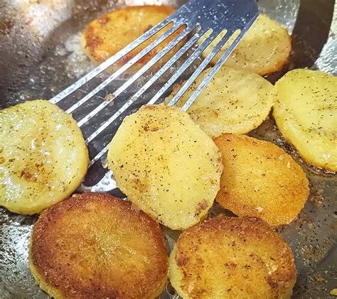 Fried Potato Slices Are Golden Delicious And Simple To Make Bean Train