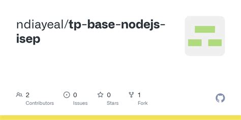 GitHub Ndiayeal Tp Base Nodejs Isep