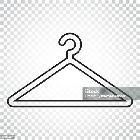 衣架向量圖示中的線條樣式衣櫃衣架平插圖簡單的業務概念象形圖上孤立的背景向量圖形及更多個人飾物圖片 個人飾物 吊鉤 商務 Istock