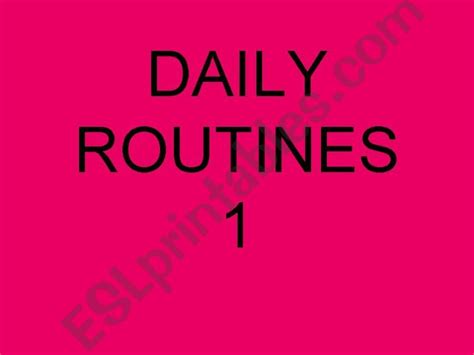 Esl English Powerpoints Daily Routines 1