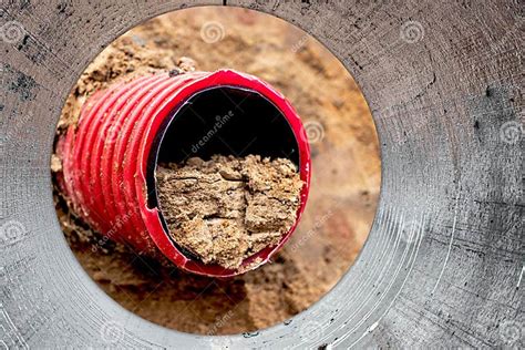 Clogged Water Or Sewer Pipes Pipe Cleaning Underground Pipeline Works