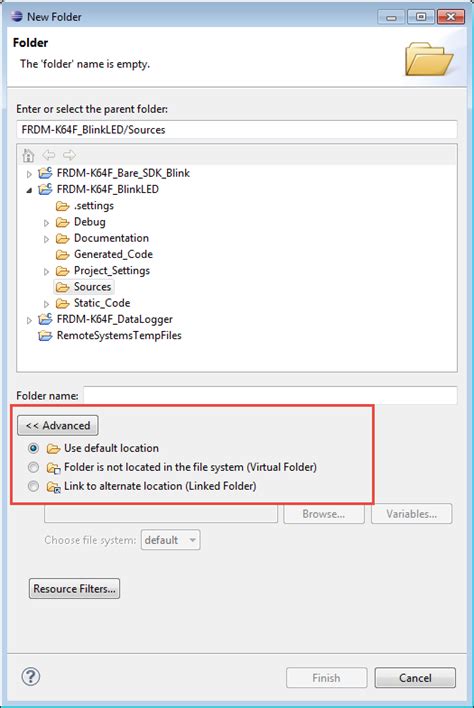Link To Files And Folders In Eclipse Mcu On Eclipse