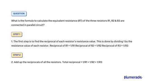 Solved What Is The Formula To Calculate The Equivalent Resistance Rt