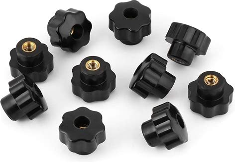 10pcs Female Knob Internal Threaded Knob Universal Black Color Plastic Round Shape Knob Handle