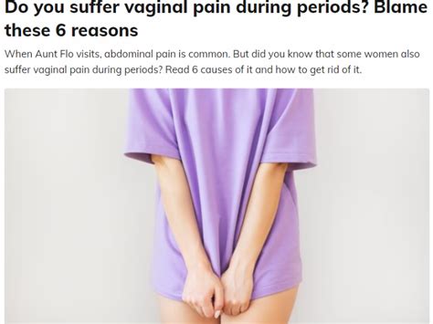 Do You Suffer Vaginal Pain During Periods Blame These 6 Reasons
