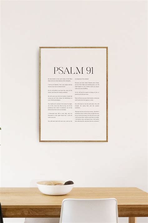 Psalm 91 Print Bible Verse Wall Art Christian Scripture Poster Modern