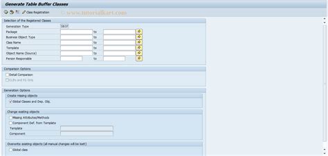 REBFCR SAP Tcode Generate Table Buffer Classes