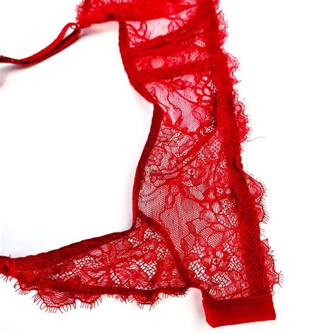 M2f Crossdressers Lingerie Set Red Lace Bra Sissy Hot Red Balconette
