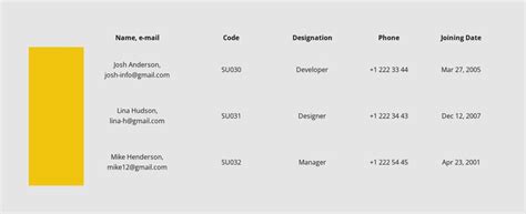 Table With Color Row Css Template By Nicepage