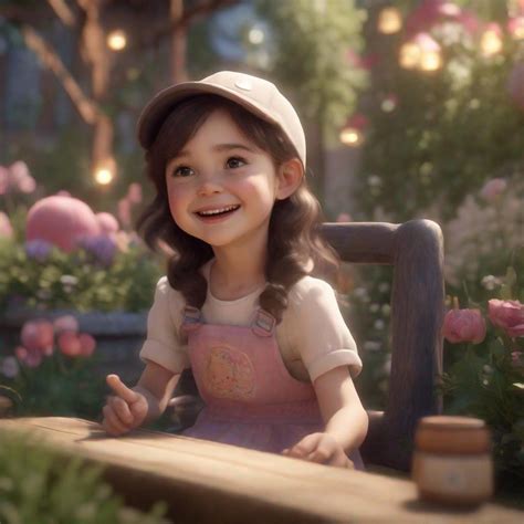 Cute Adorable Tiny Girl Smiling Greeting Me Unreal