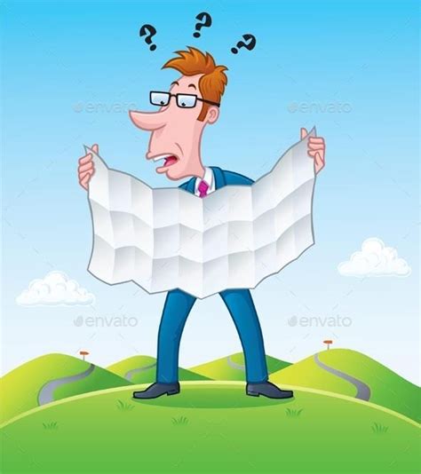 Confused Man Looking At A Map Vector Portrait Digital Portrait Men Looks Vector Pattern