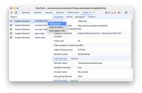 媒体：查看和调试媒体播放器信息 Chrome Devtools Chrome For Developers