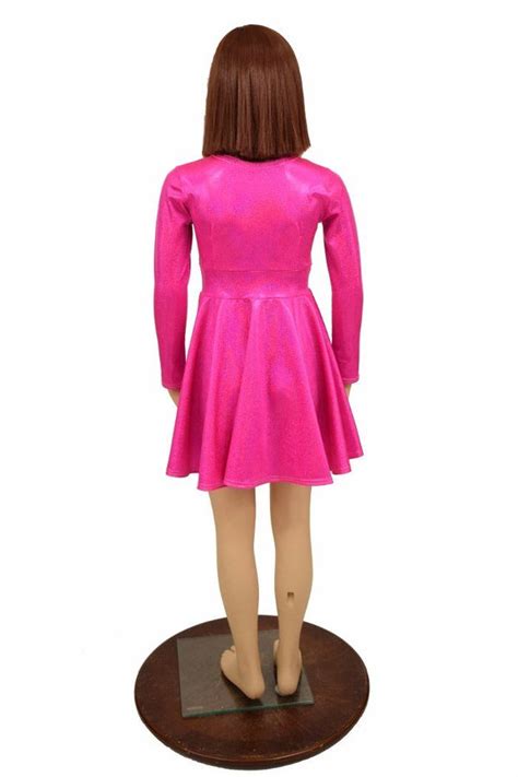 Girls Pink Sparkly Skater Dress Coquetry Clothing