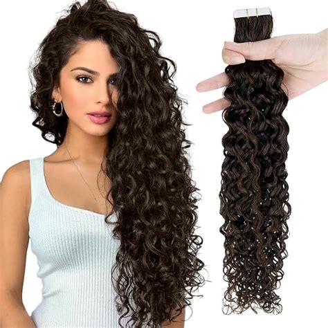 RUNATURE Tape In Hair Extensions Human Hair Curly Tape In Curly Hair