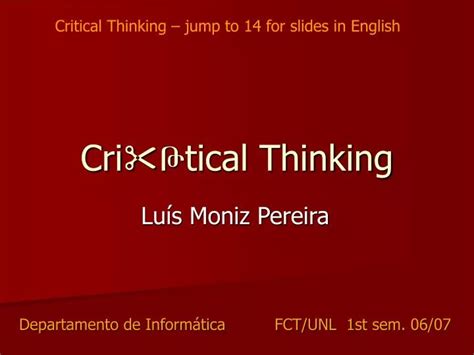 Ppt Cri Թ Tical Thinking Powerpoint Presentation Free Download Id
