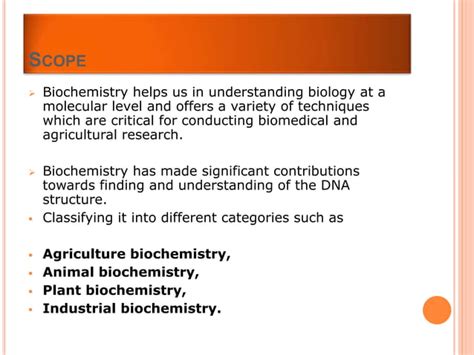 Scope Of Biochemistry Pptx