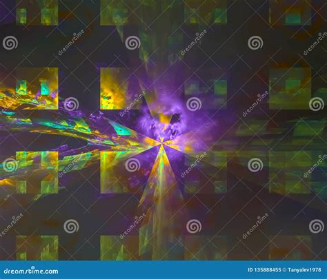 Fractal Digital Sparkle Effect Edge Unique Magic Pattern Dynamic Stock