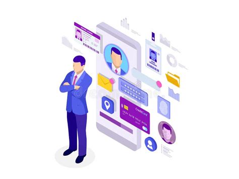 Isometric Personal Data Protection Web Banner Concept Cyber Security