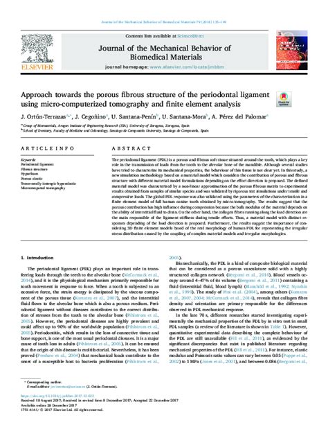 Pdf Approach Towards The Porous Fibrous Structure Of The Periodontal