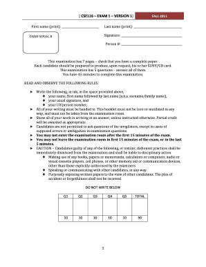 CSE EXAM VERSION Cse Buffalo Fill And Sign Printable Template Online