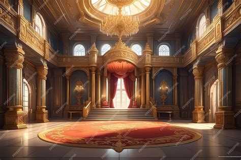Premium Photo Design A Grand And Opulent Cartoon Indoor Kings Palace Background With A