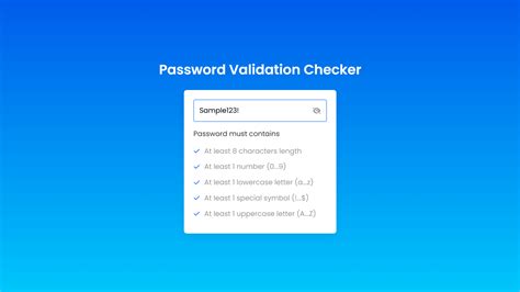 Password Validation Checker Using Html Css And Javascript With Source Code Sourcecodester