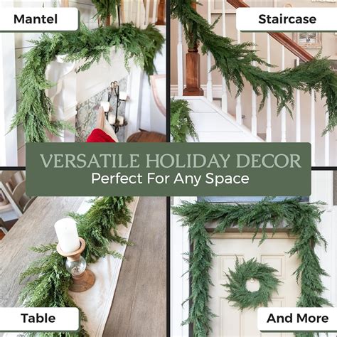 Real Touch Cedar Garland Artificial Realistic Faux Cedar Garland