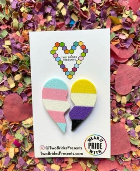 3d Bff Lgbtqiap Enby Pride Pin Handmade By Two Brides Presents