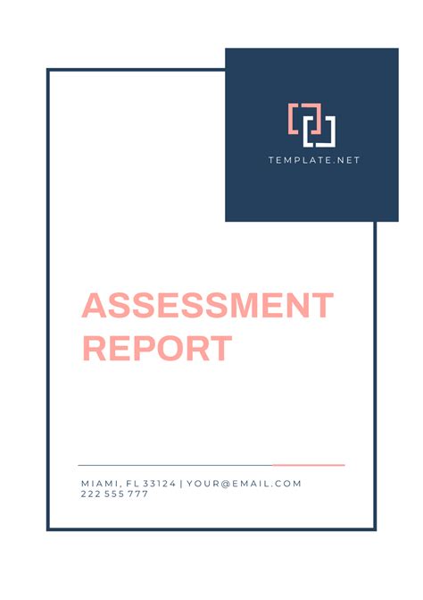 Free Assessment Report Template To Edit Online